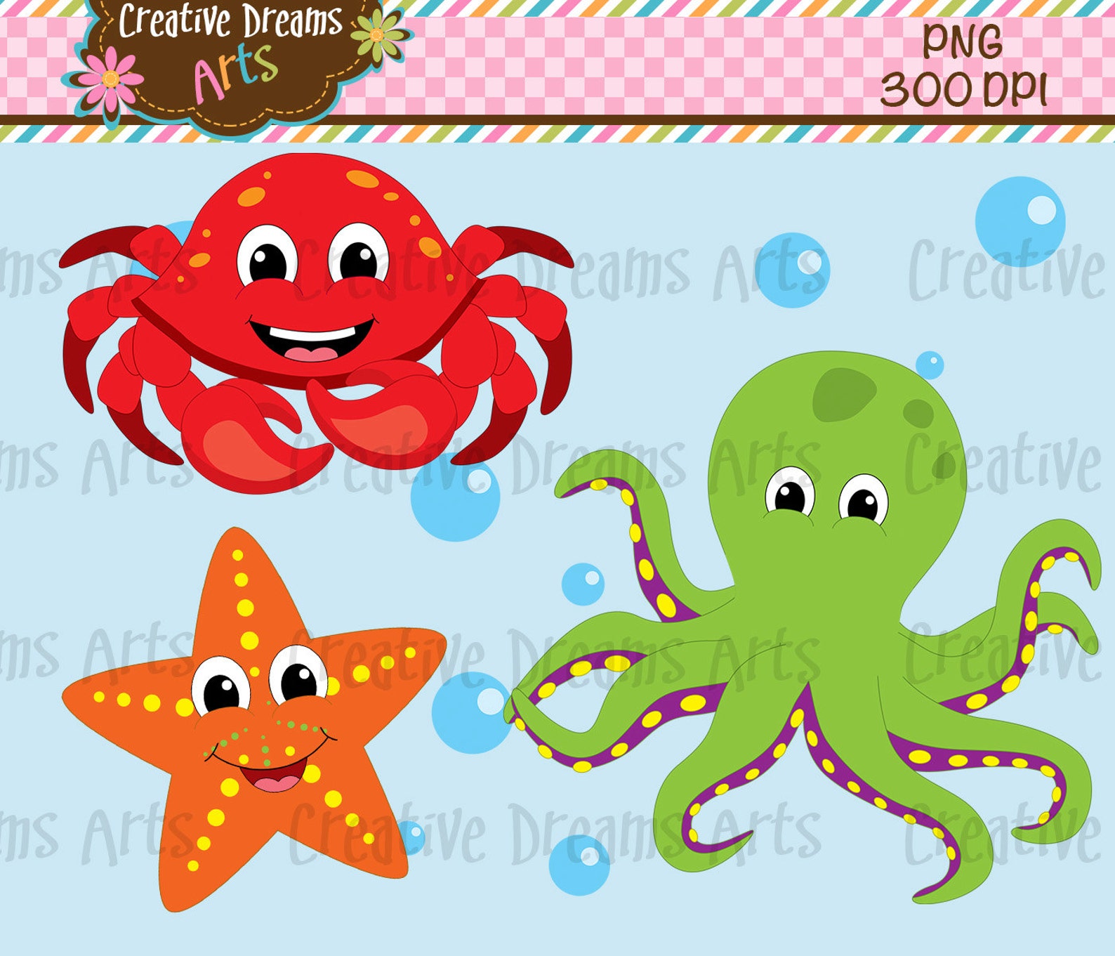 Sea Life Digital Clip Art Instant Download - Etsy