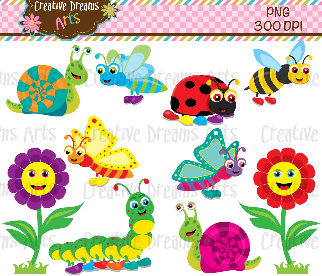 Happy Bugs Digital Clip Art Instant Download - Etsy