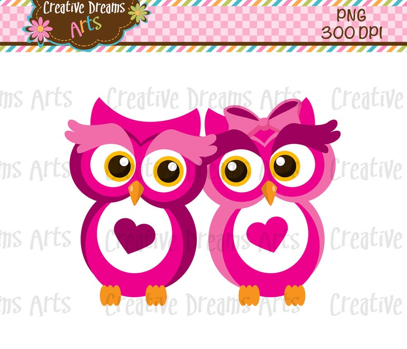 Love Owls Clipart Instant Download - Etsy