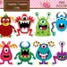 Monsters Digital Clip Art Instant Download - Etsy