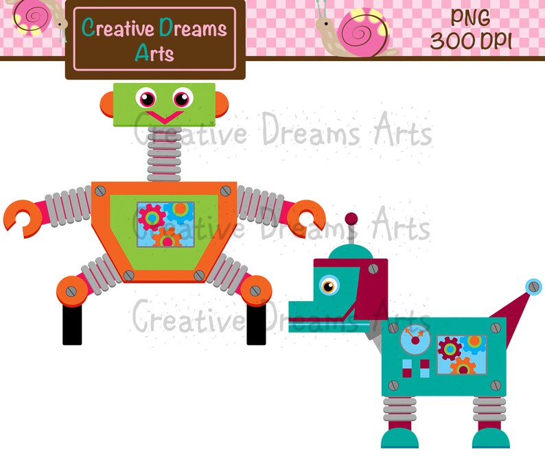 Robots Digital Clip Art Instant Download - Etsy