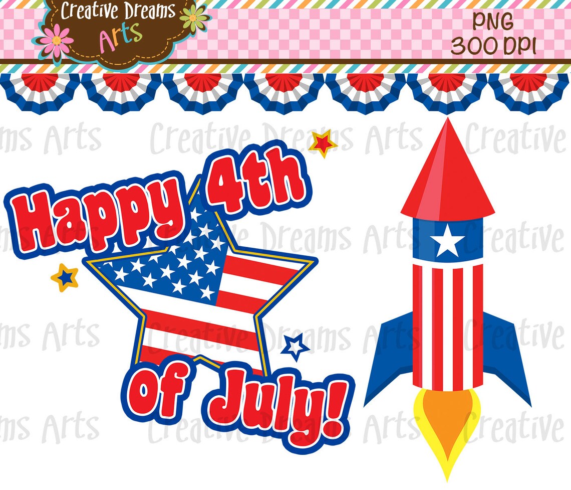 July 4th/patriotic Digital Clip Art Instant Download | Etsy