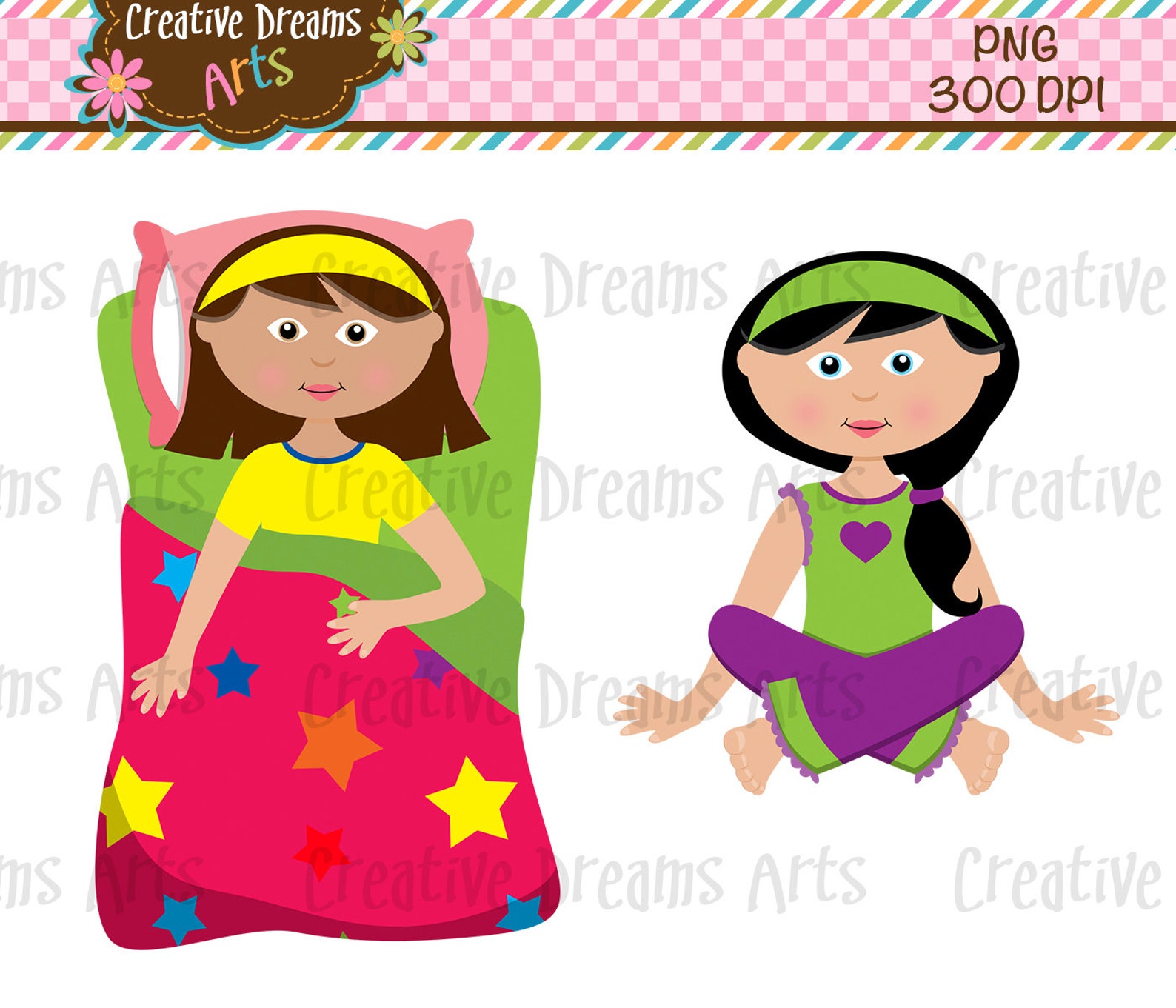 Slumber Party Digital Clipart Instant Download - Etsy