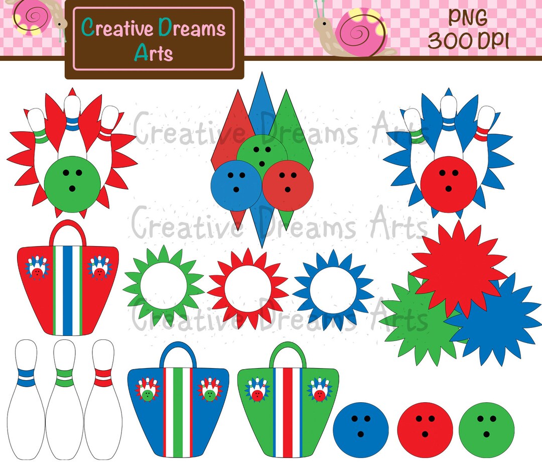 Bowling Digital Clip Art Instant Download - Etsy