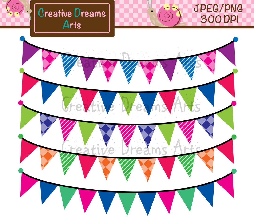 Simple Bunting Digital Clip Art Instant Downloads - Etsy