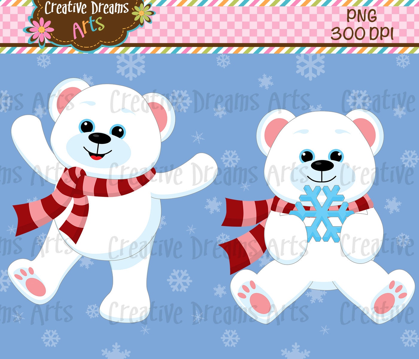 Polar Bear Digital Clip Art Instant Download - Etsy