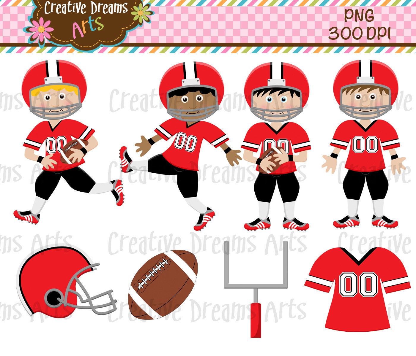 Child Football Player Clipart