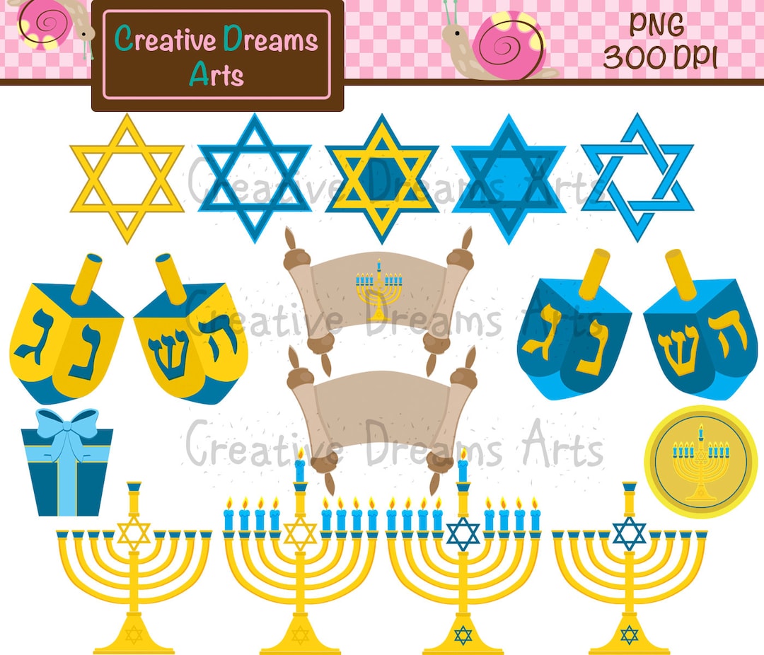 Hanukkah Digital Clip Art Instant Download - Etsy