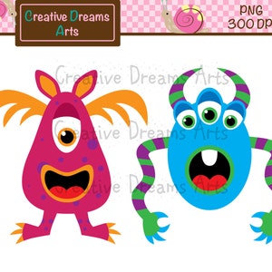 Monsters Digital Clip Art Instant Download - Etsy