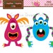 Monsters Digital Clip Art Instant Download - Etsy