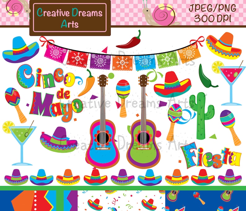 Fiesta Digital Clip Art Instant Download - Etsy