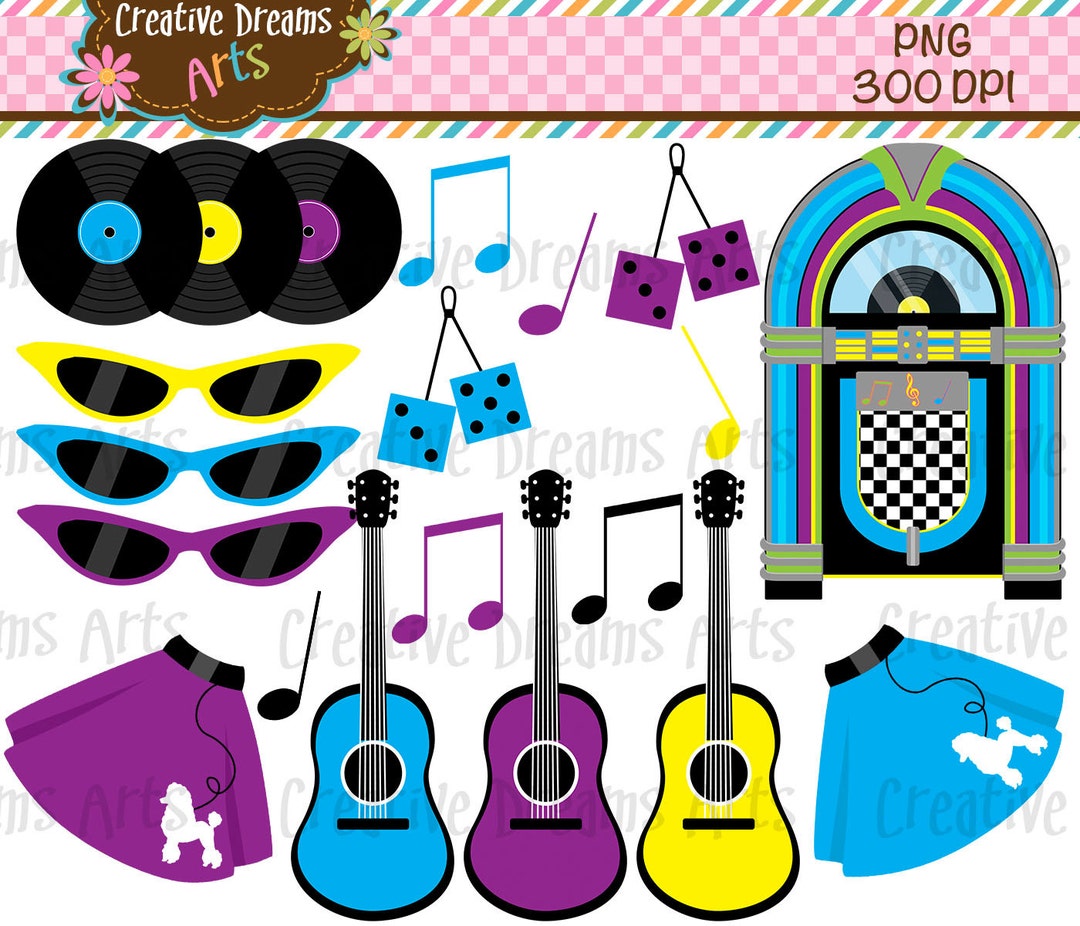 The 50's Digital Clip Art Instant Download - Etsy