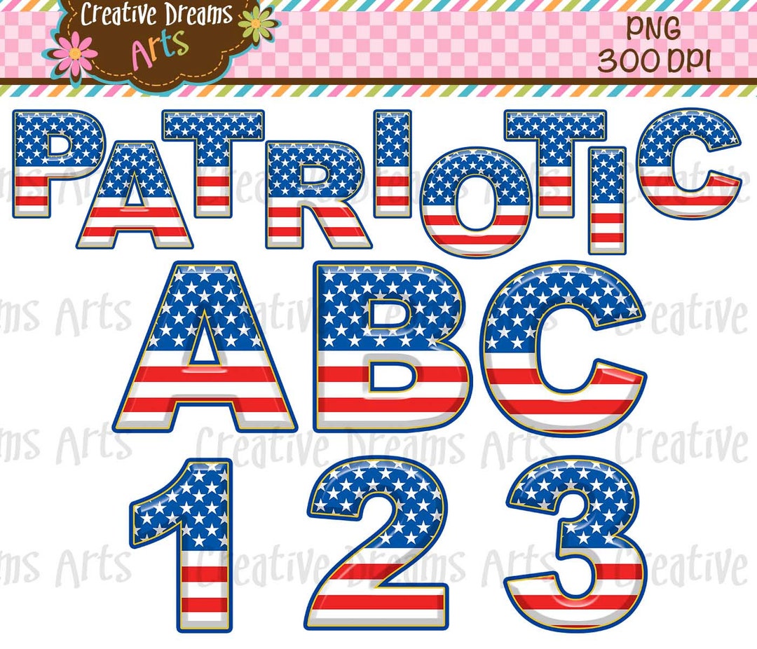 40% OFF Patriotic Alphabet/numbers Digital Clipart Instant Download - Etsy