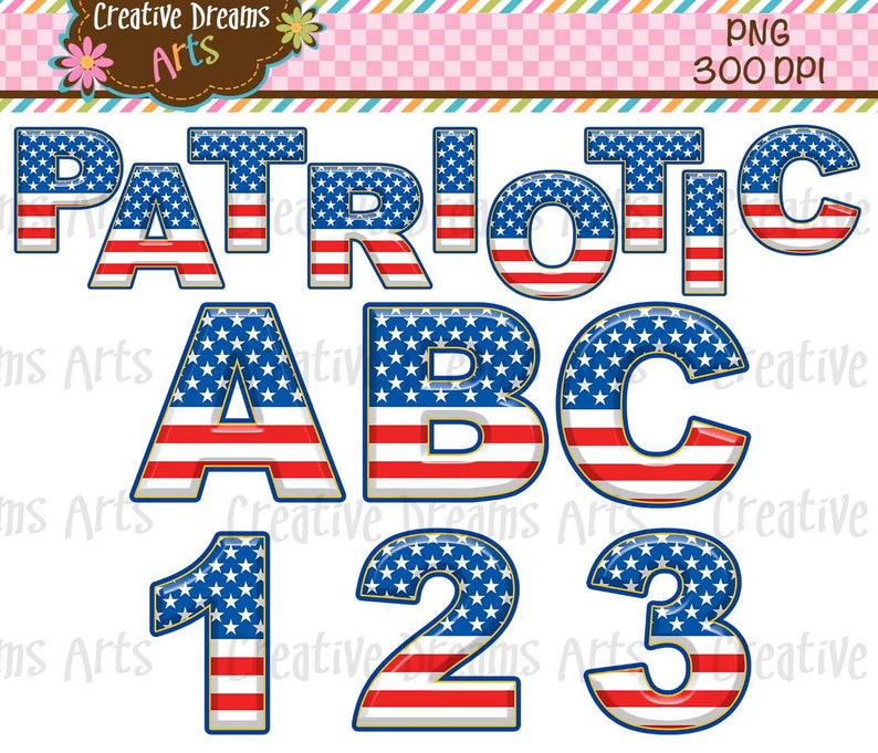40% OFF Patriotic Alphabet/numbers Digital Clipart Instant Download - Etsy