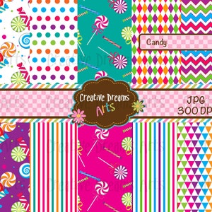 Candy Digital Paper Pack Instant Download - Etsy