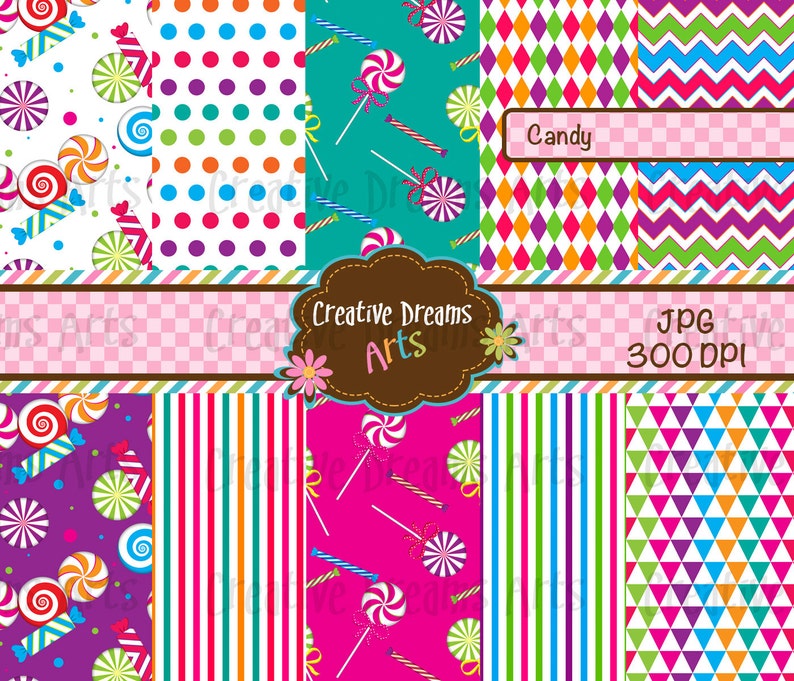 Candy Digital Paper Pack Instant Download - Etsy