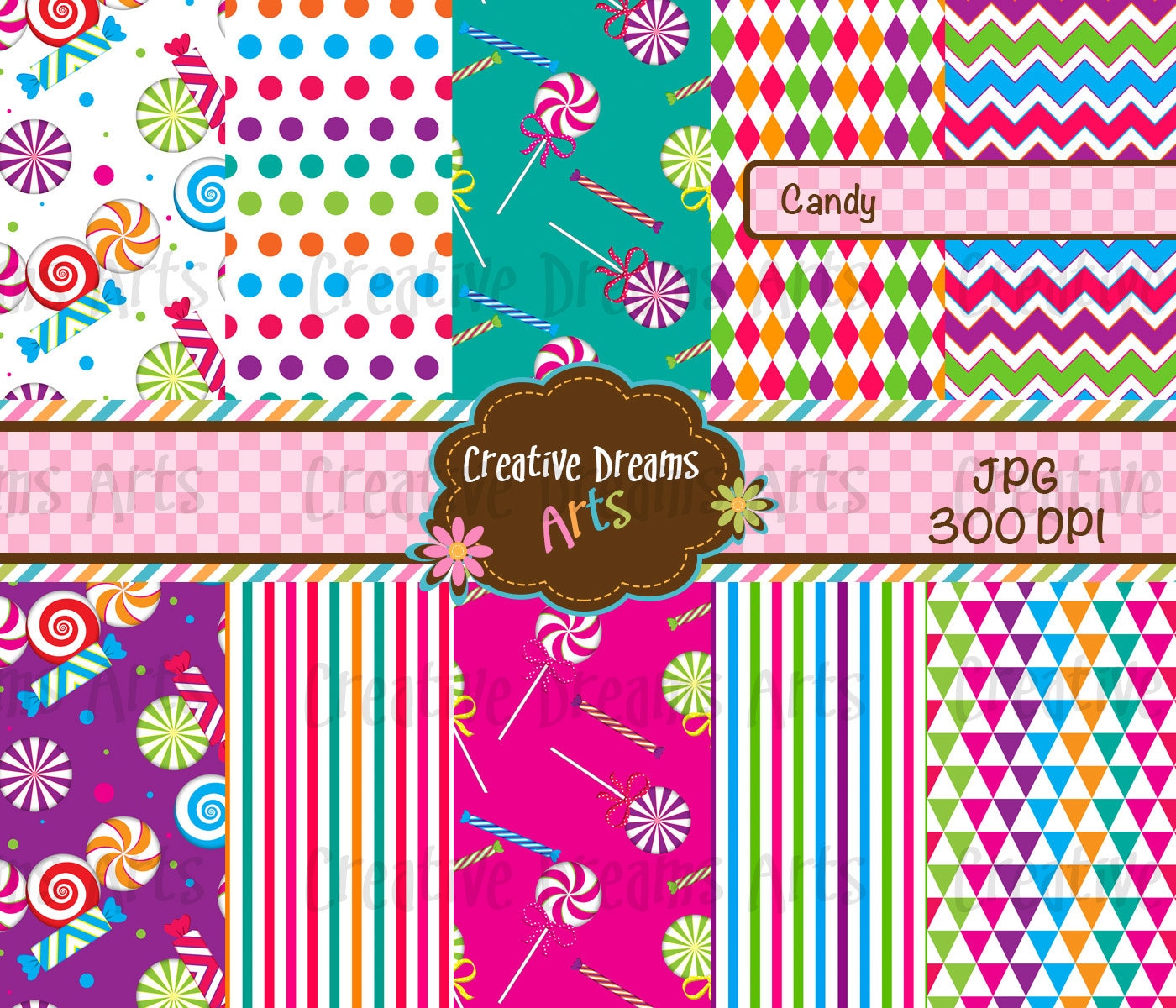 Candy Digital Paper Pack Instant Download - Etsy