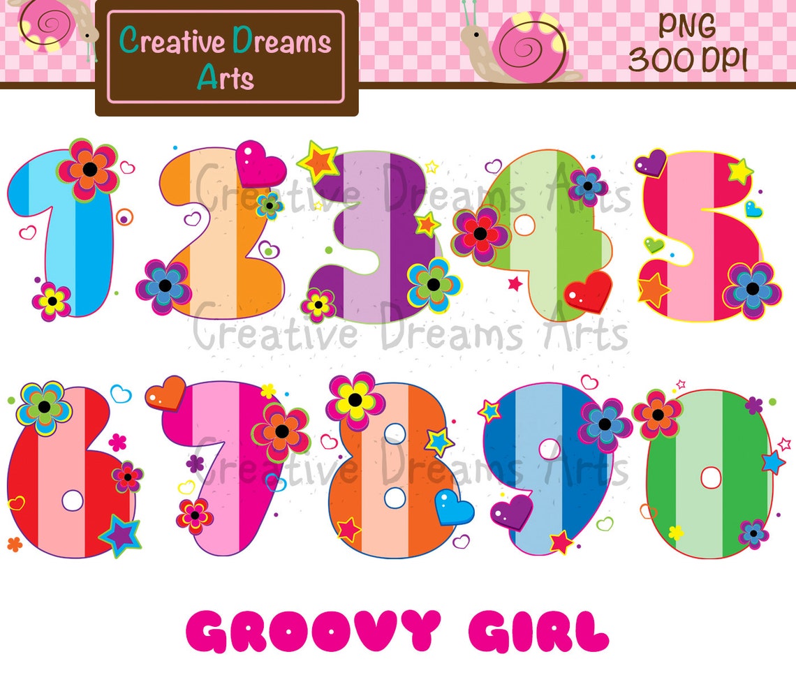 Groovy Girl Clipart Instant Download - Etsy