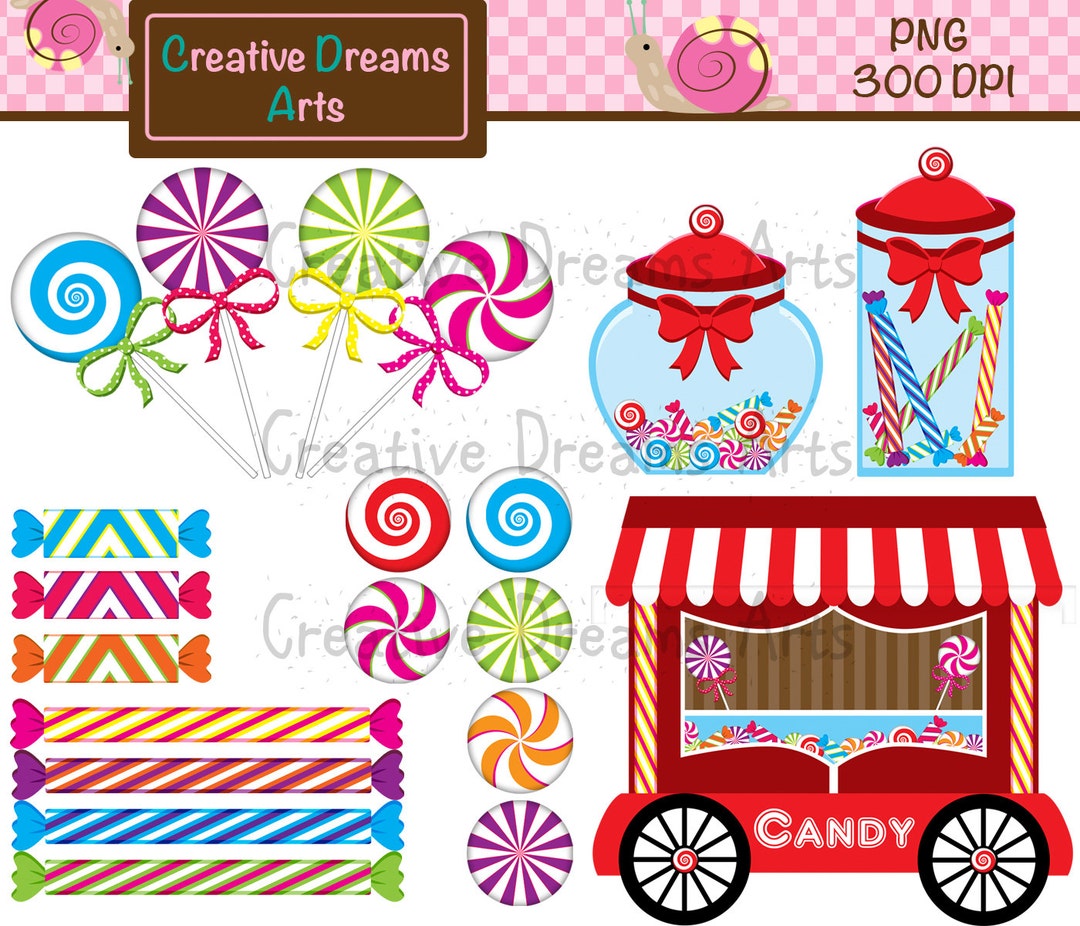 Red Candy Digital Clip Art Instant Download - Etsy