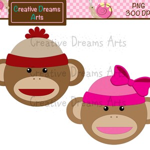 Sock Monkey Digital Clip Art Instant Download - Etsy