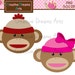 Sock Monkey Digital Clip Art Instant Download - Etsy