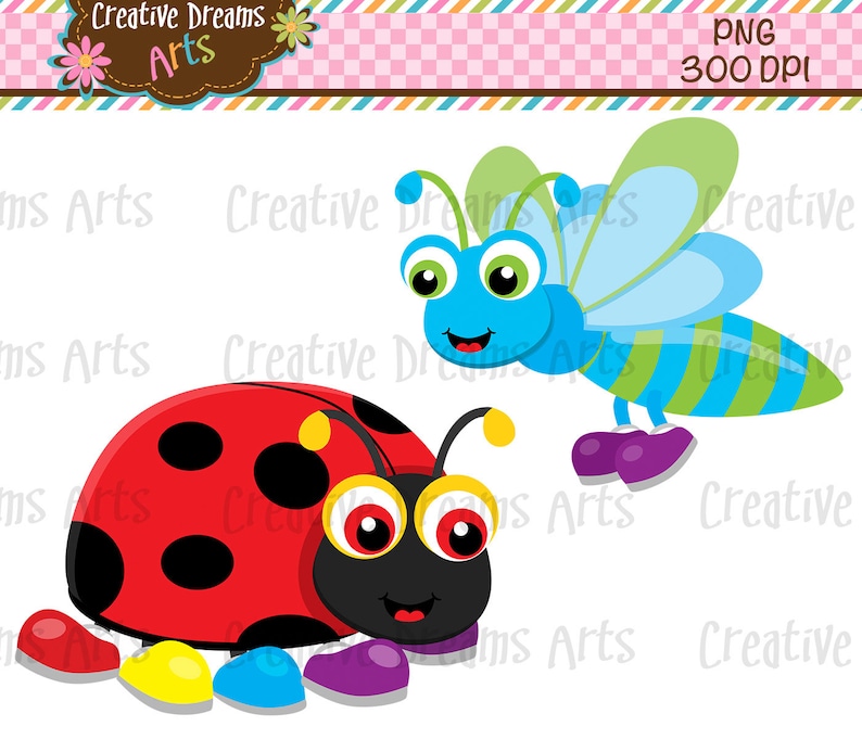 Happy Bugs Digital Clip Art Instant Download | Etsy