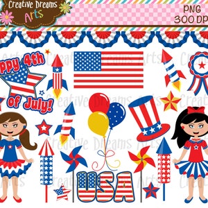 July 4th/patriotic Digital Clip Art Instant Download - Etsy