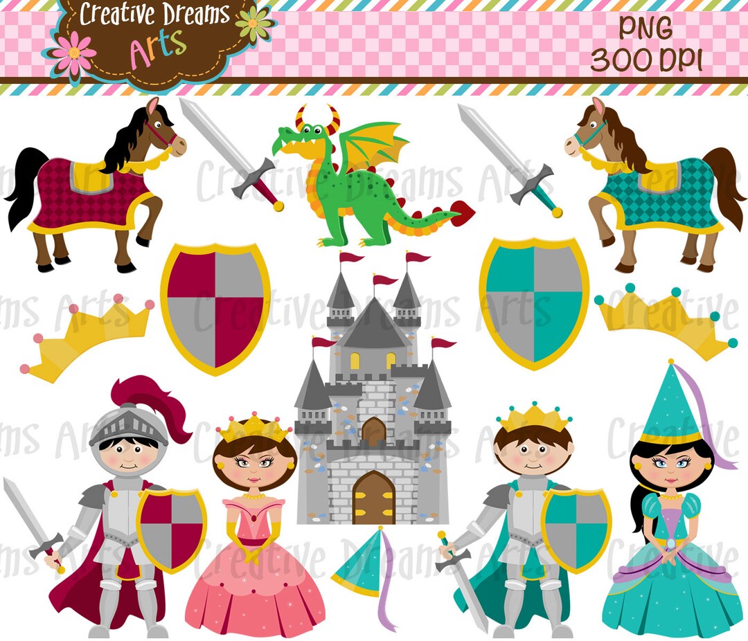 Knight Princess Digital Clipart Instant Download - Etsy