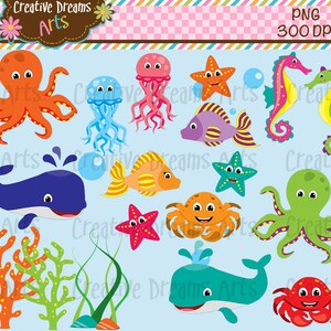 Sea Life Digital Clip Art Instant Download - Etsy
