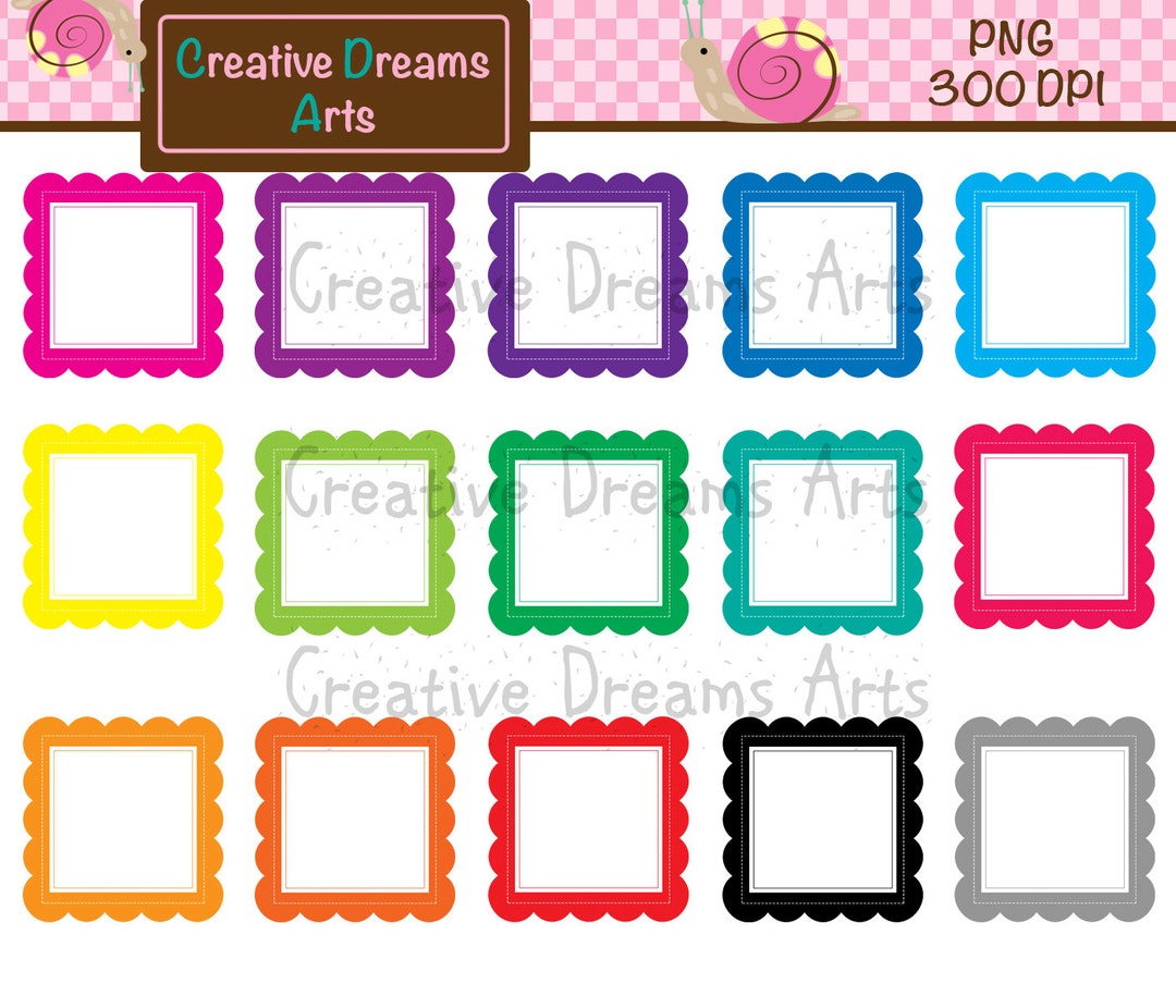 Square Frame Digital Set Instant Download - Etsy