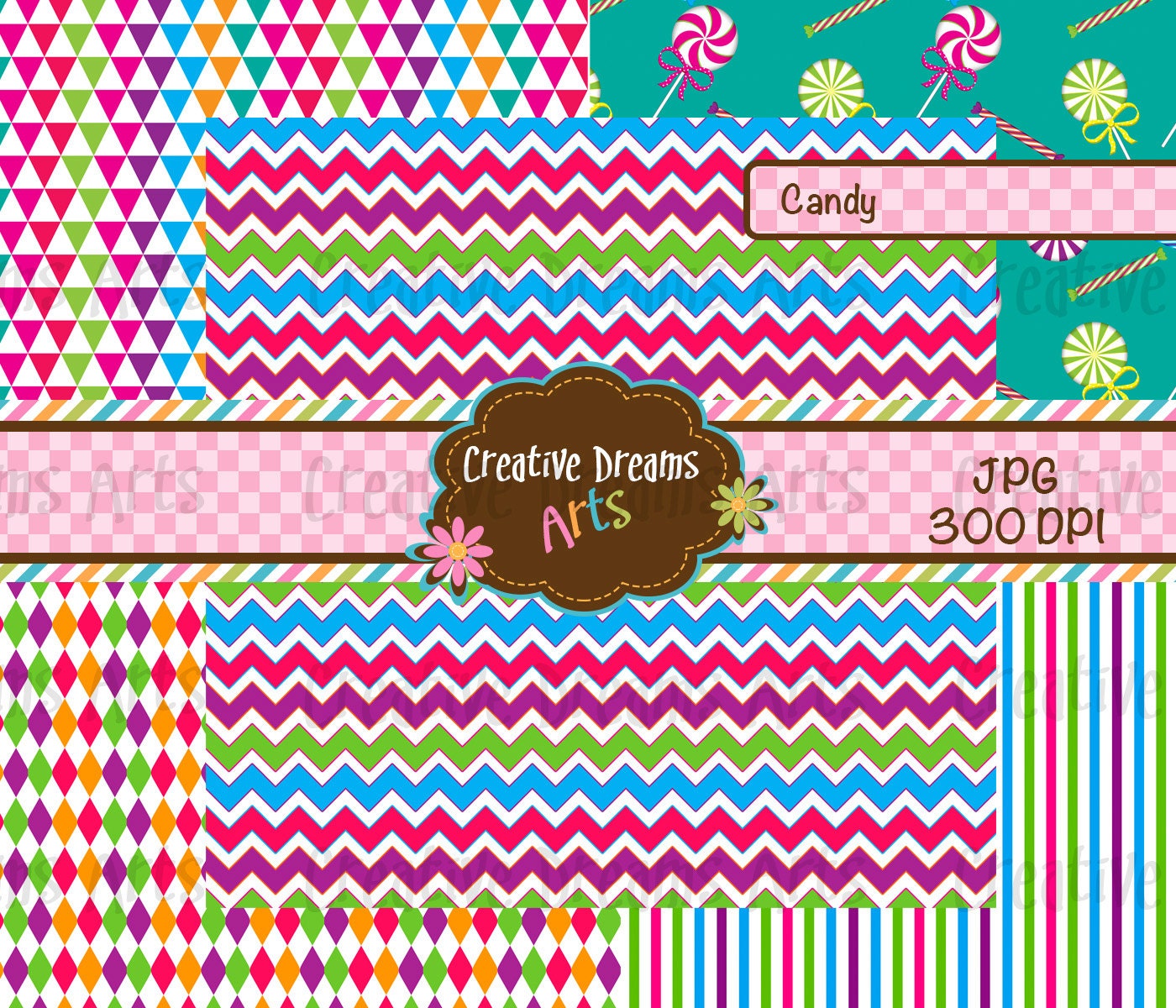 Candy Digital Paper Pack Instant Download - Etsy