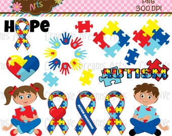 Autism Awareness Owls Digital Clip Art INSTANT DOWNLOAD Printable High ...