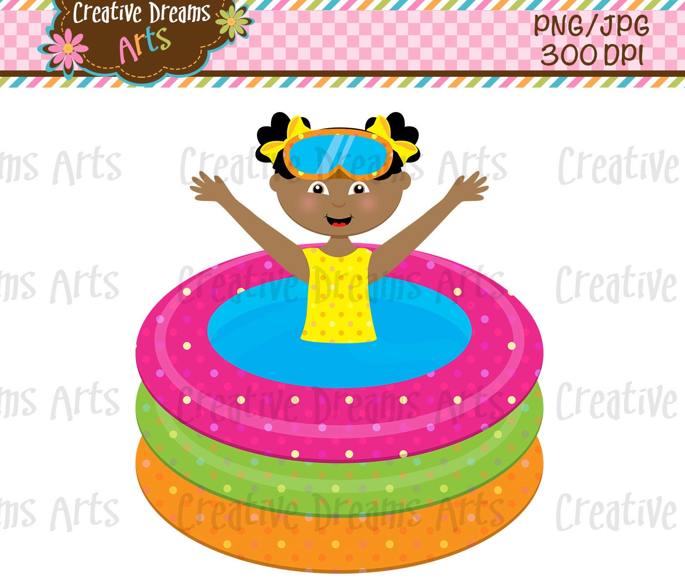 Girls Pool Party Digital Clip Art Instant Download - Etsy