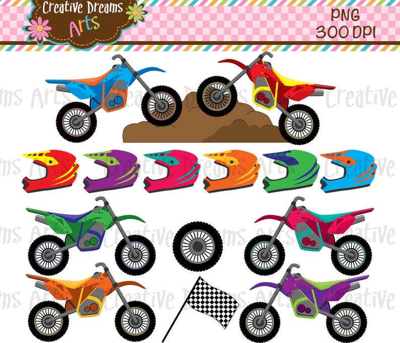 Motorcycles/dirt Bike Digital Clip Art Instant Download - Etsy Australia