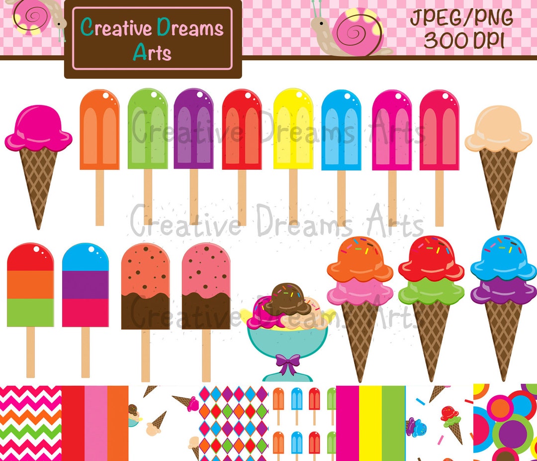 Ice Cream Digital Clip Art Instant Download - Etsy