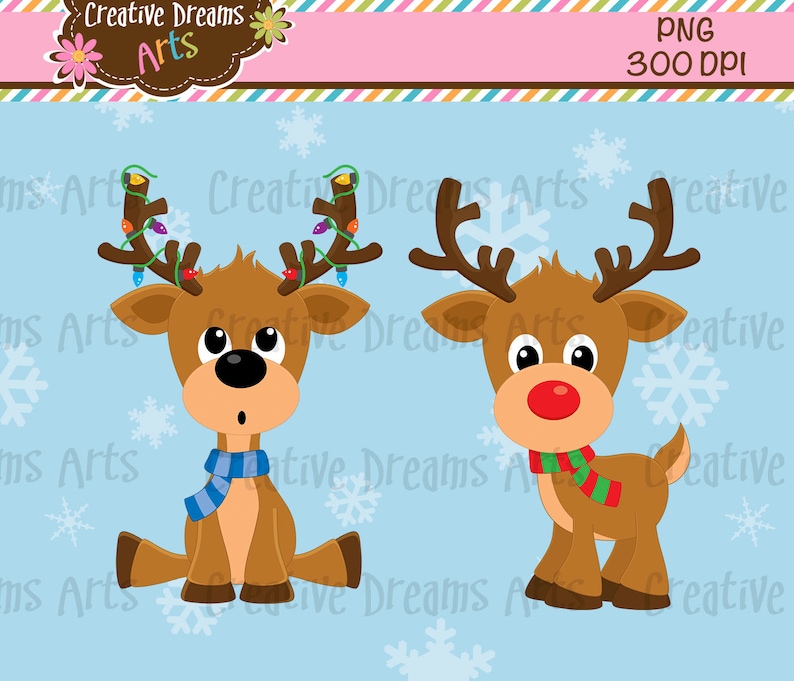 Reindeer Digital Clip Art Instant Download - Etsy