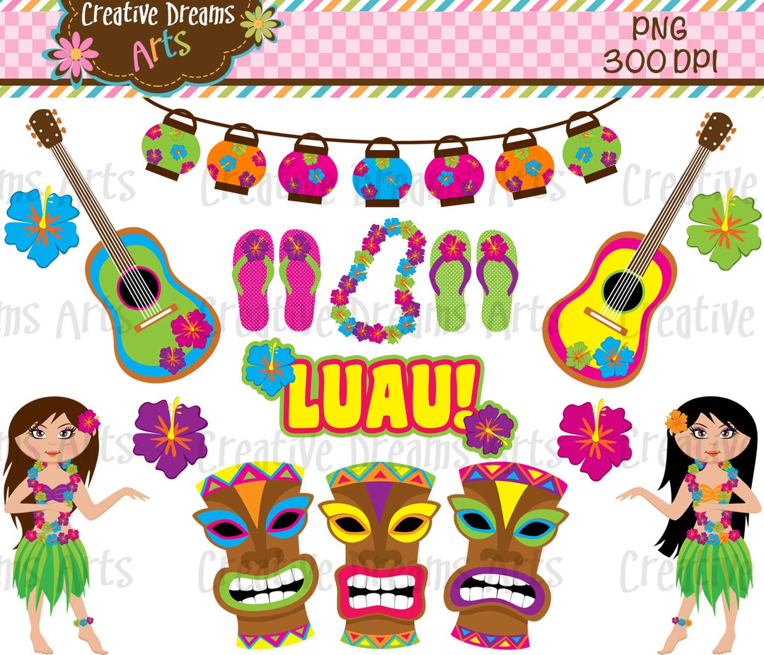 Luau Digital Clip Art Instant Download - Etsy