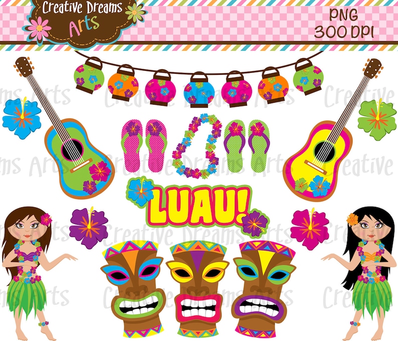Luau Digital Clip Art Instant Download - Etsy