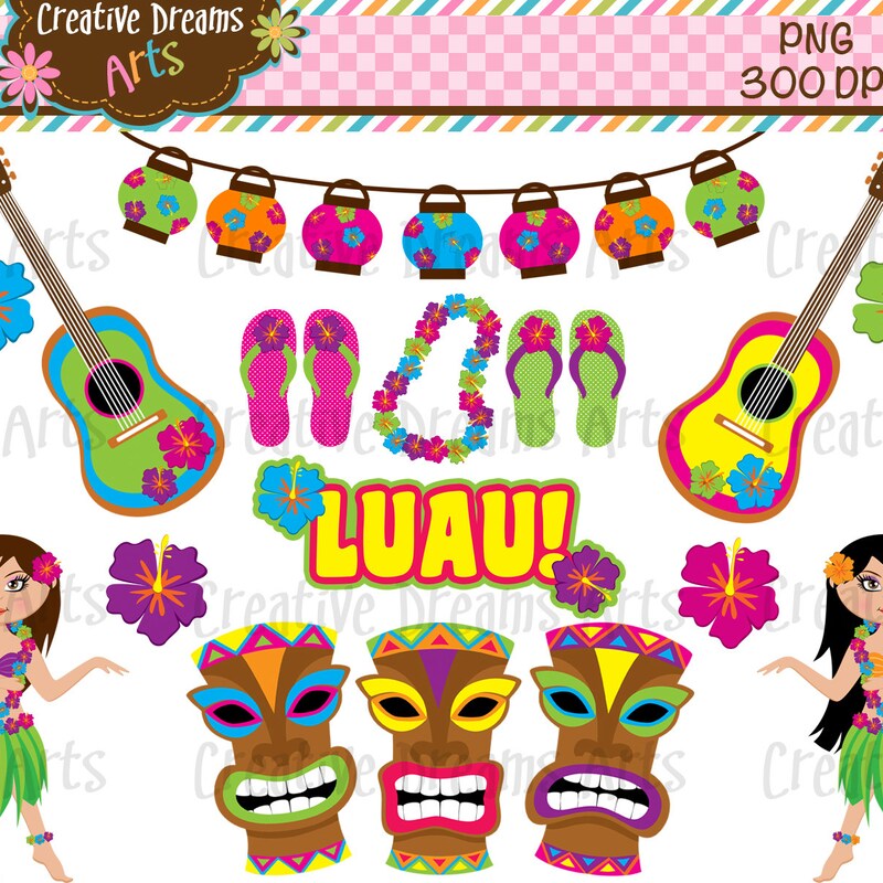 Luau Clipart - Etsy
