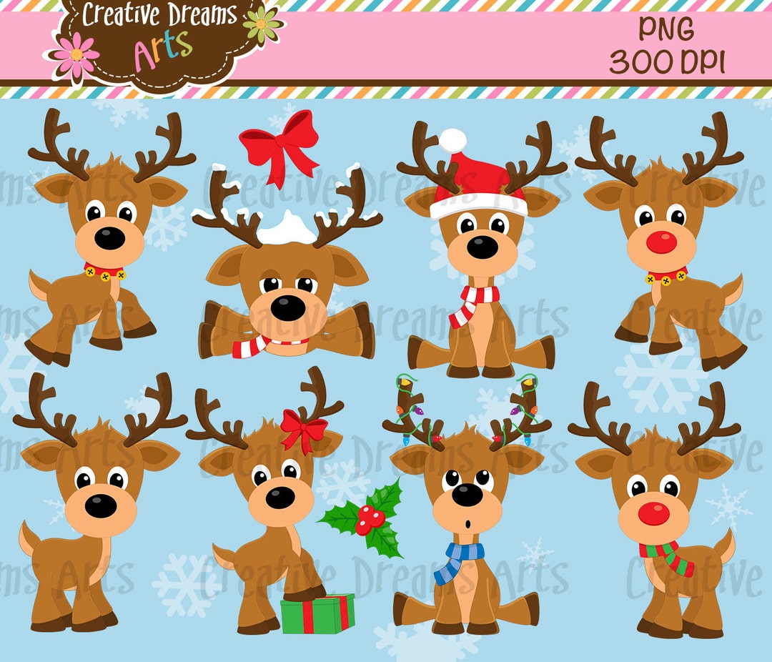 Reindeer Digital Clip Art Instant Download - Etsy