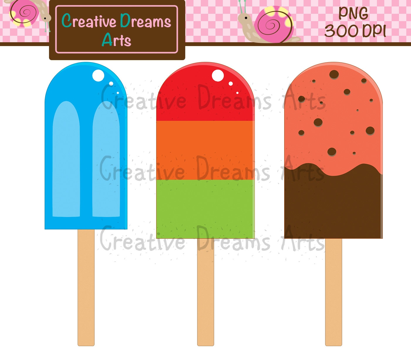 Ice Cream Digital Clip Art Instant Download - Etsy