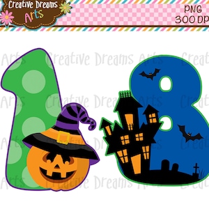 Halloween Numbers Clipart Instant Download - Etsy