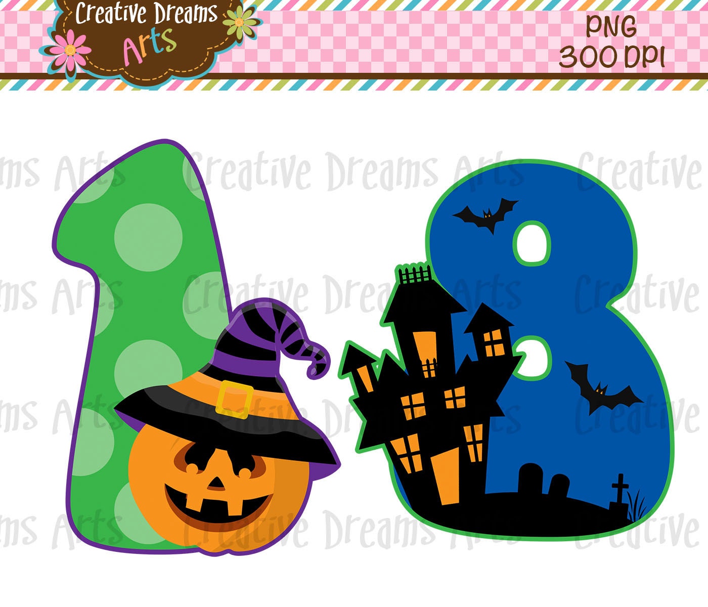 Halloween Numbers Clipart Instant Download - Etsy