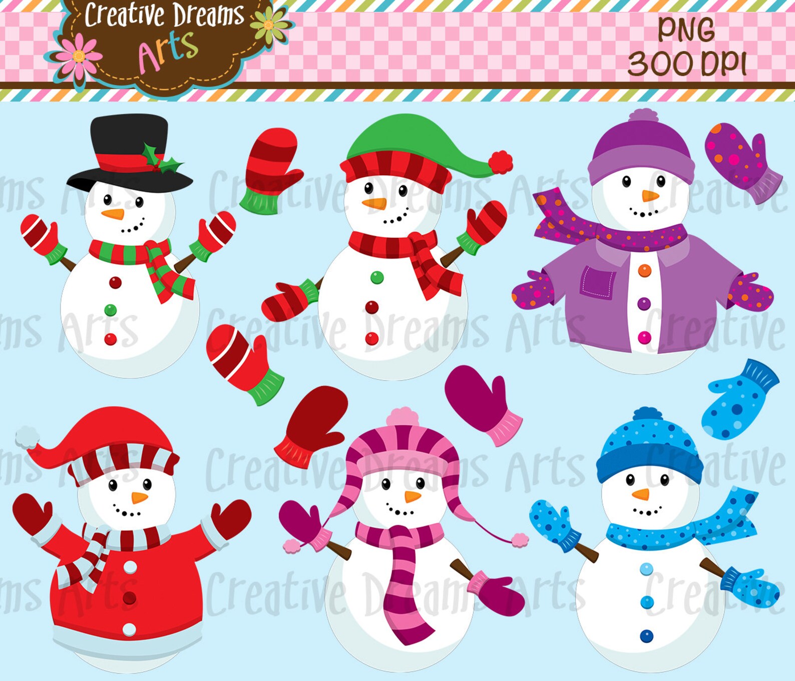 Snowman Digital Clip Art Instant Download - Etsy