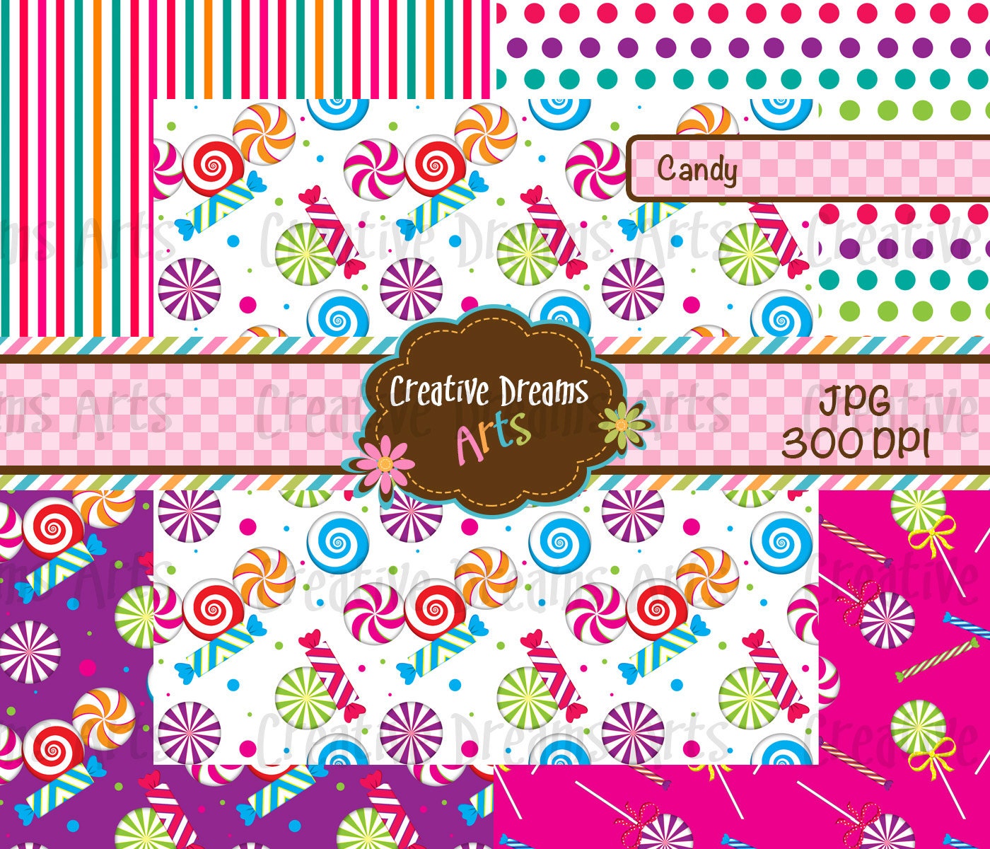 Candy Digital Paper Pack Instant Download - Etsy
