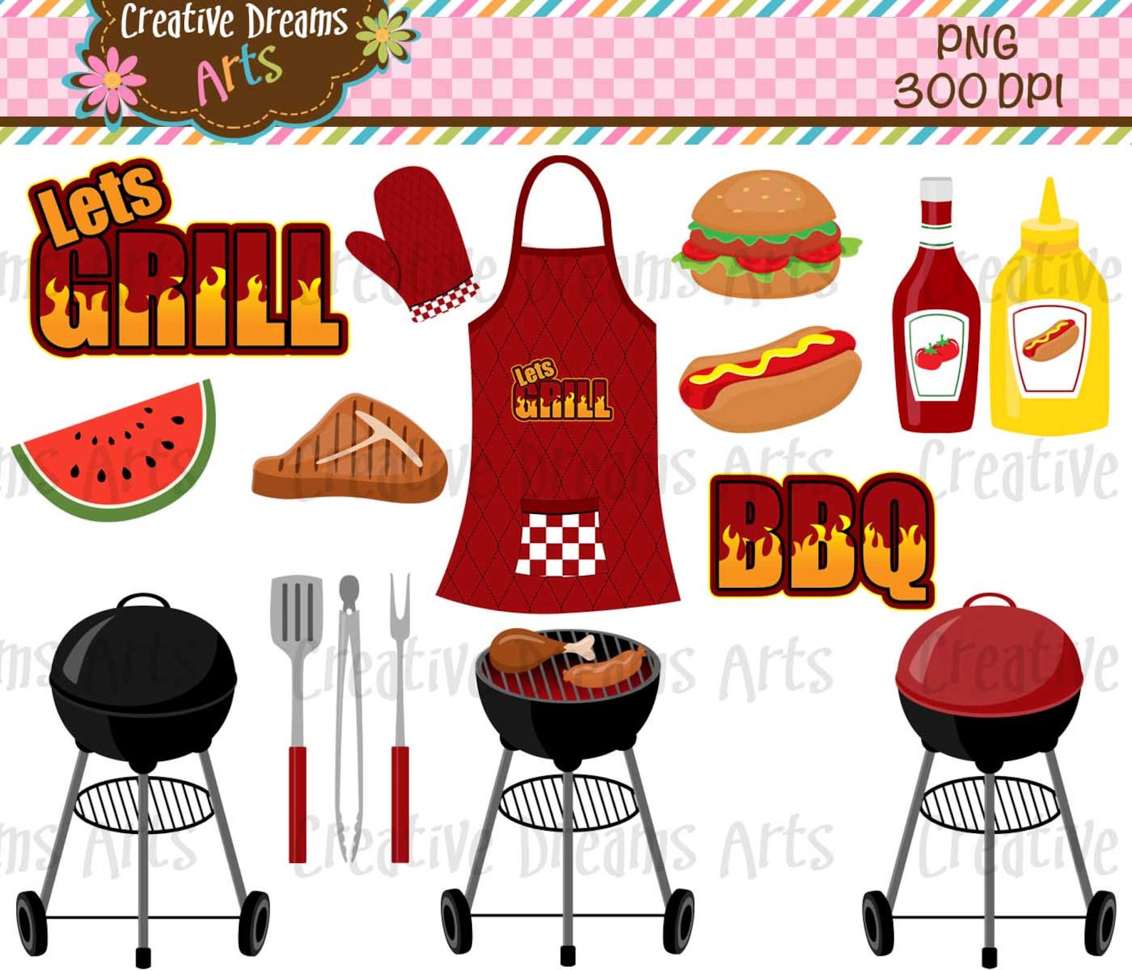 Barbecue Digital Clip Art Instant Download - Etsy