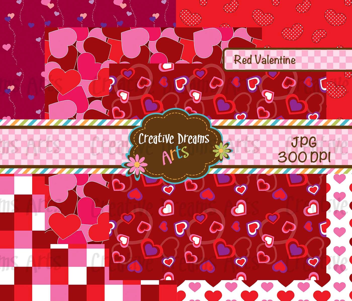 Red Valentine Digital Paper Pack Instant Download - Etsy