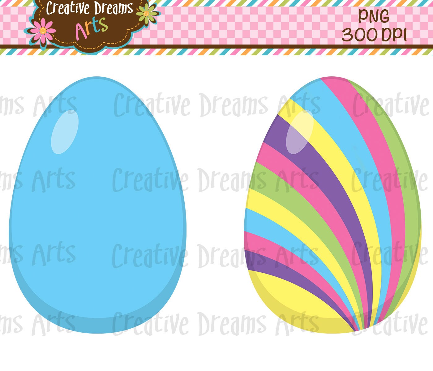 Easter Eggs Digital Clip Art Instant Download - Etsy