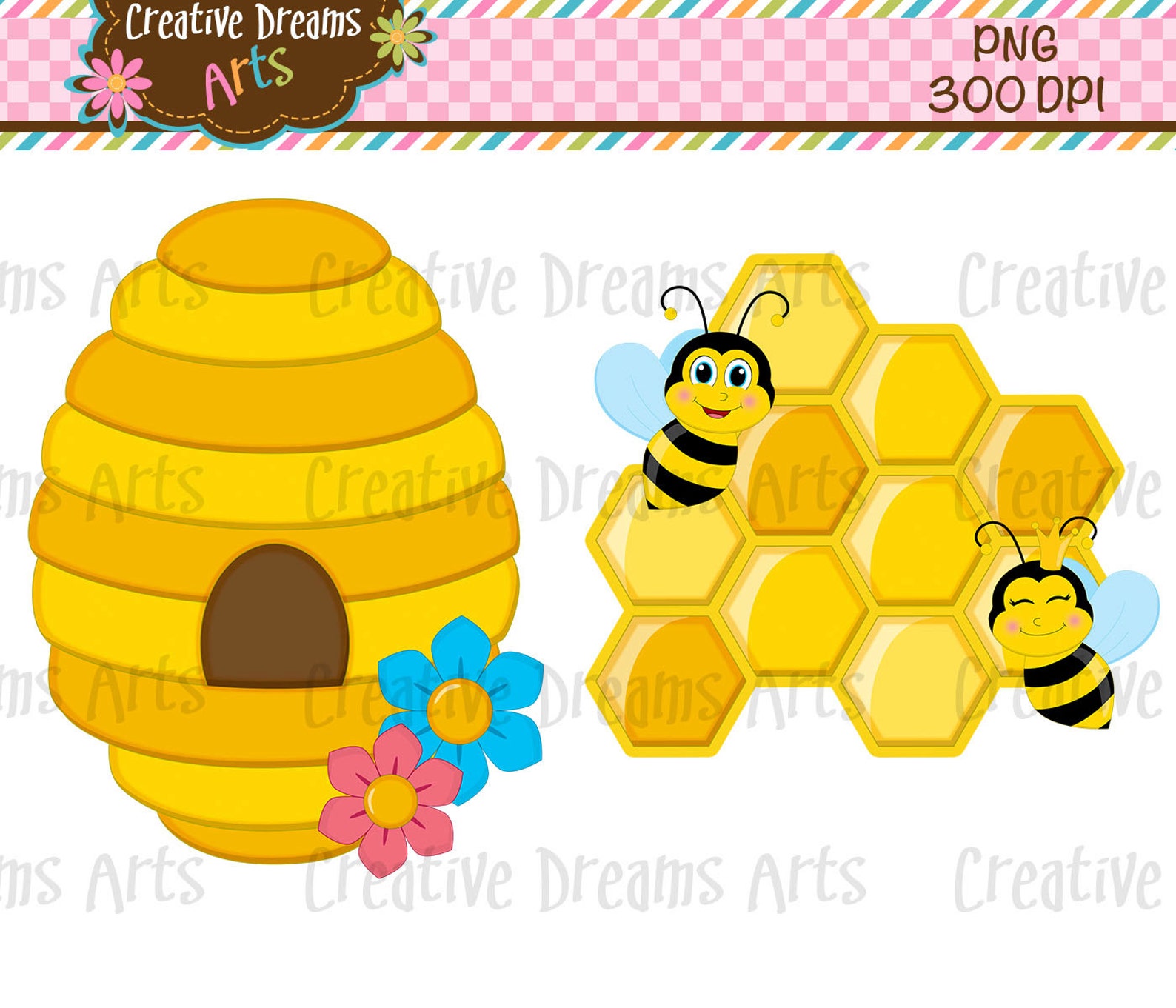 Honey Bees Digital Art Instant Download - Etsy