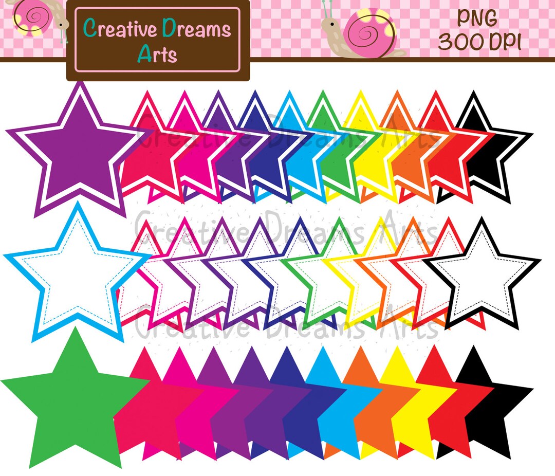 Stars Digital Clip Art Instant Download - Etsy